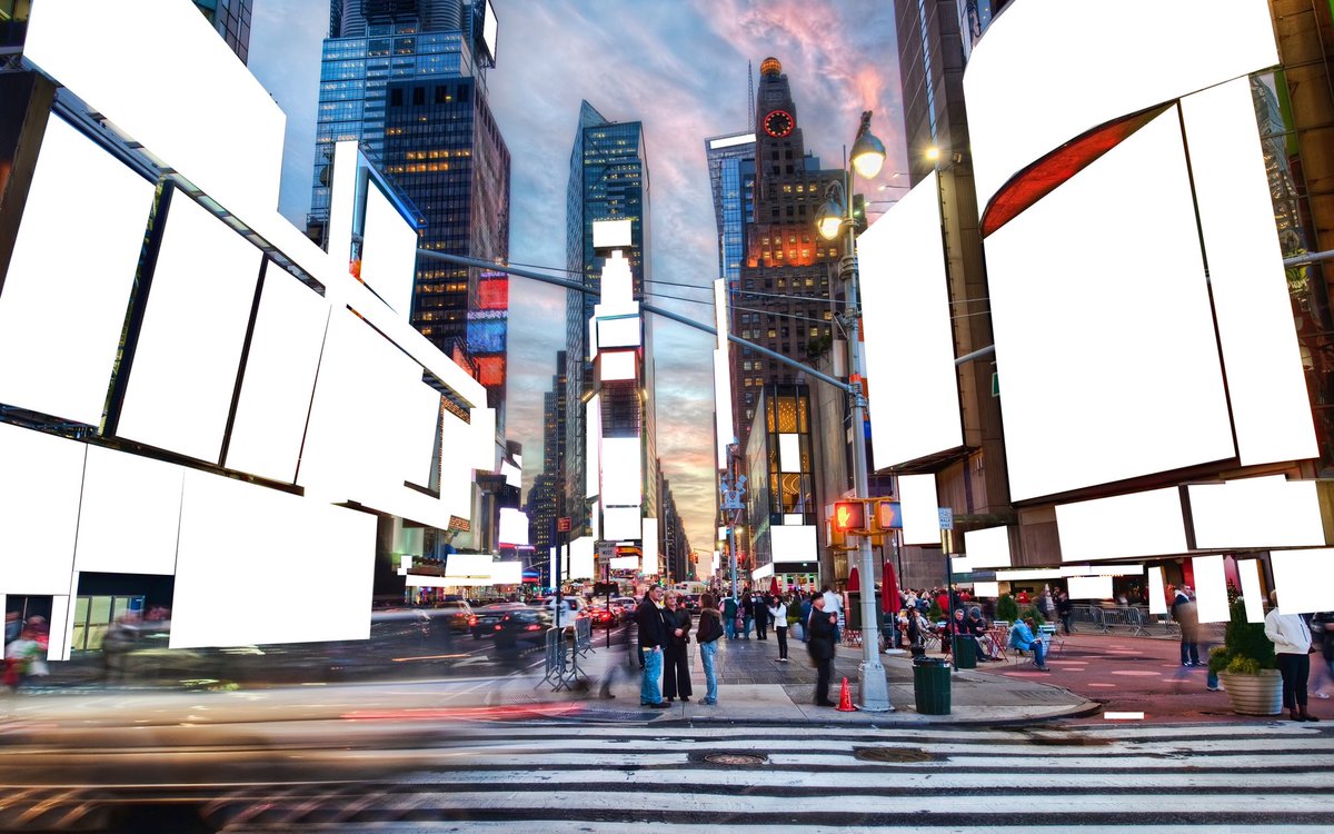 Como seria a Times Square sem anúncios publicitários?