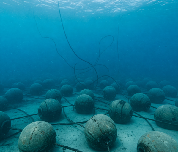 Esferas de concreto no oceano que armazenam energia